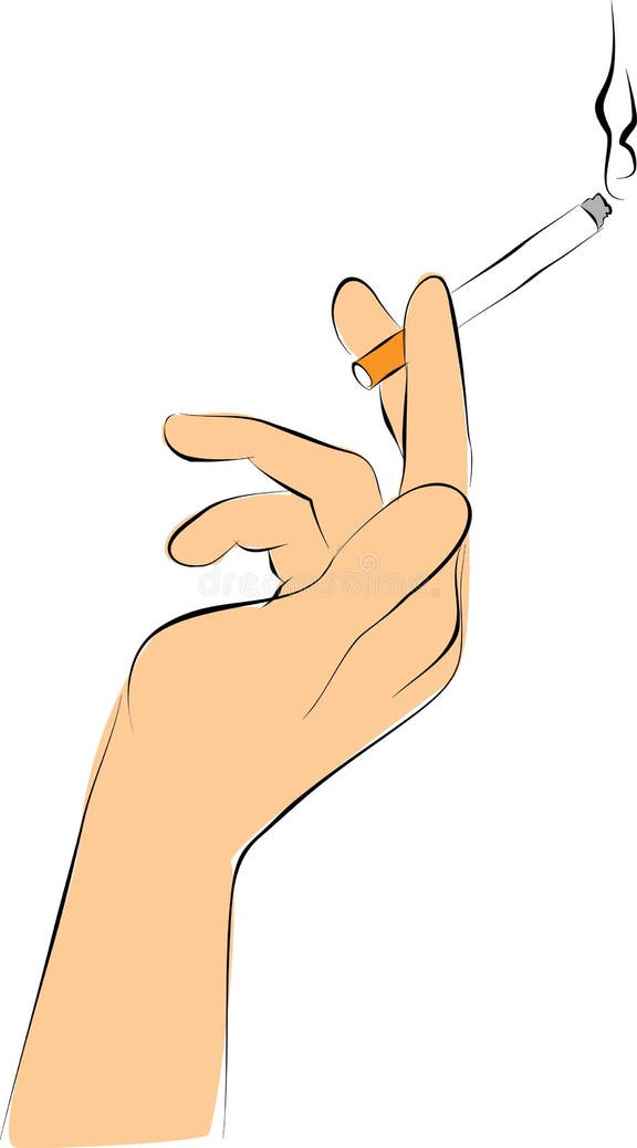 Hand hold cigarette stock illustration. Illustration of smolders - 24931402