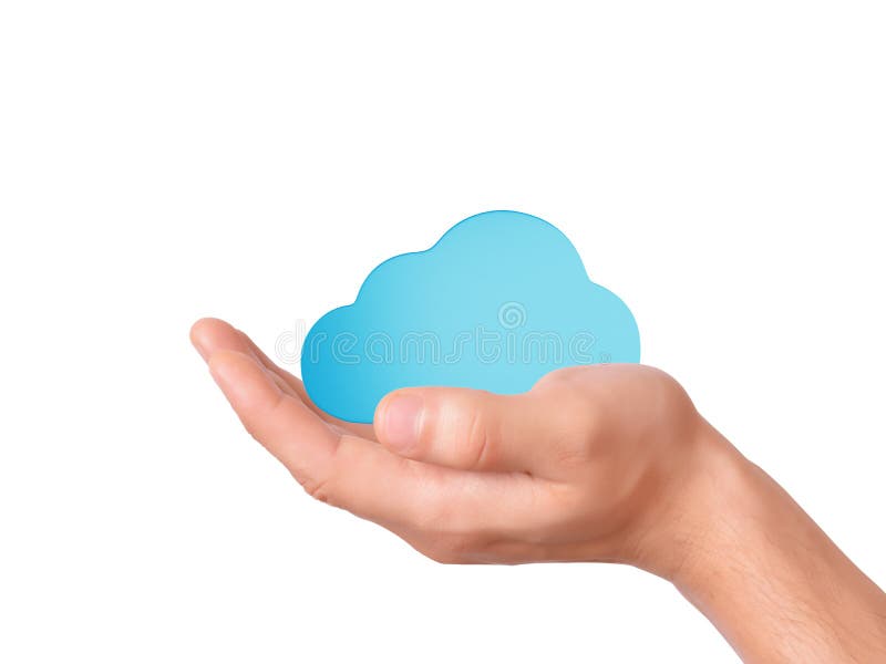 Man Hold Cloud Computing System Diagram Show on Hand.Data Storage Stock ...