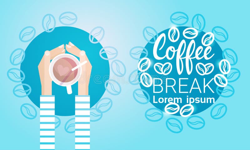 Hand Hold Cup Tea Coffee Break Morning Beverage Banner Stock Vector ...