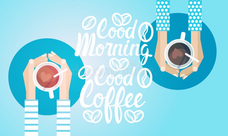 Hand Hold Cup Tea Coffee Break Morning Beverage Banner Stock Vector ...