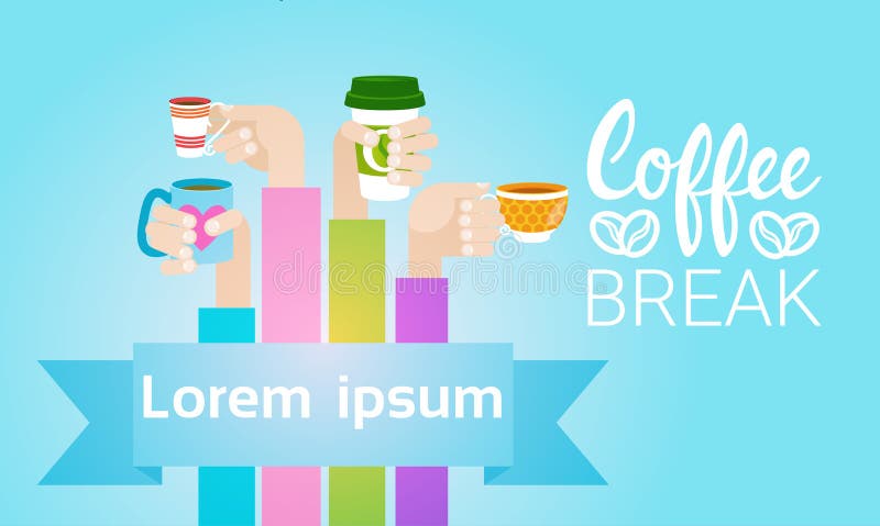 Hand Hold Cup Tea Coffee Break Morning Beverage Stock Vector ...