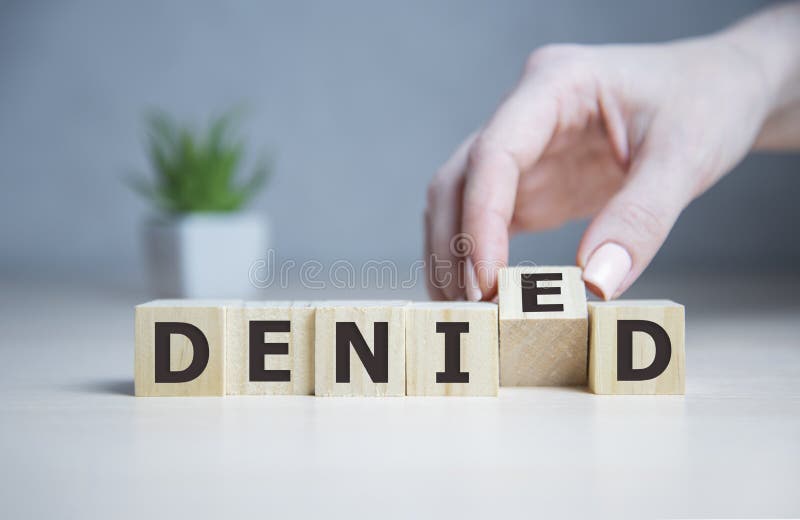 Denied Word Written on Wood Blocks. Business and Education Concept ...