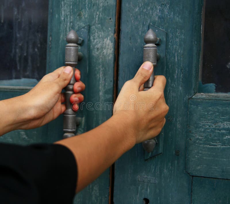 Hand hold door handle stock image. Image of enter, lock - 34118169