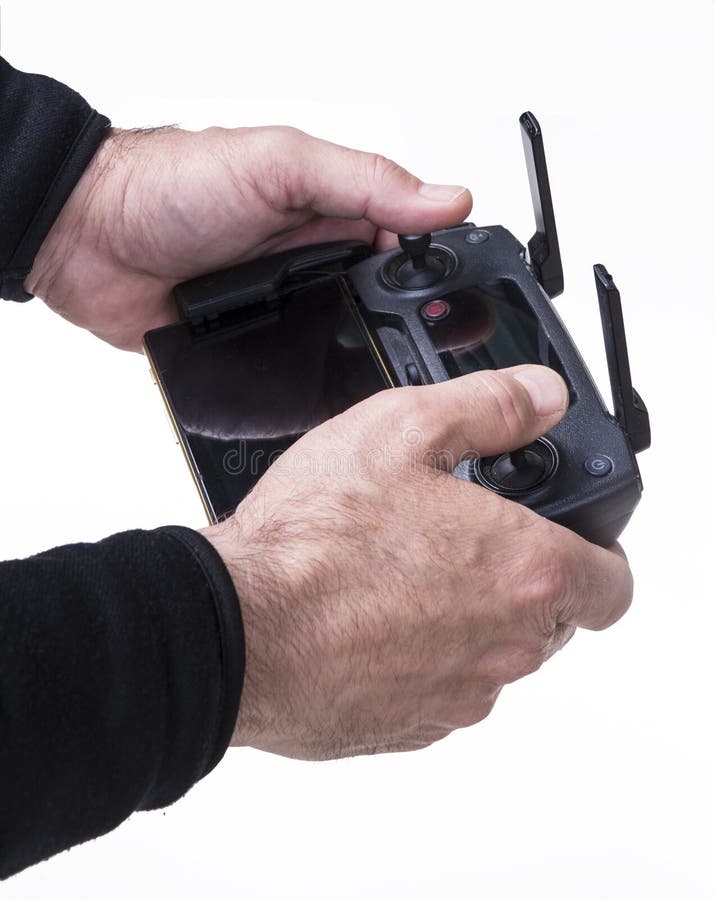 Hand Hold Driving Drone Controller Stock Image - Image of concept ...