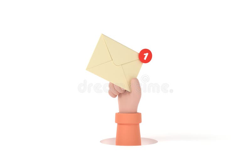 Hand Hold an Envelope of Sending Notification Icon with E-mail Message ...