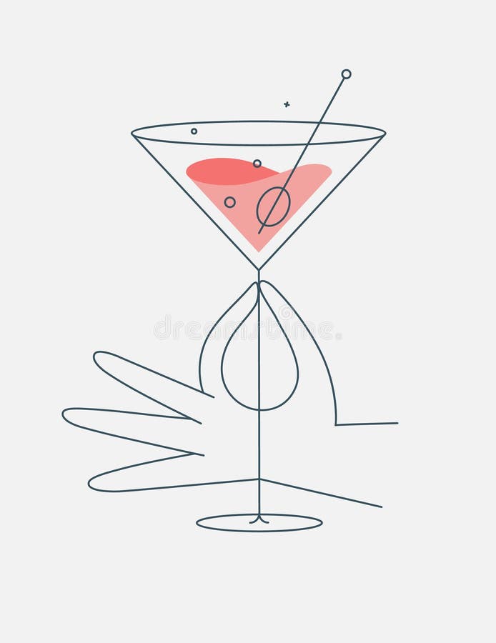 Hand Hold Glass of Cosmopolitan Cocktail Stock Vector - Illustration of ...