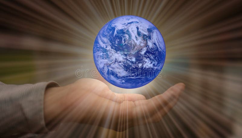 Hand Hold Globe Levitation for Earth Save the World Stock Image - Image ...