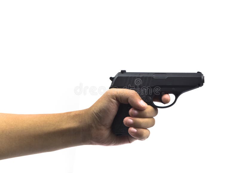 Hand hold gun firing stock image. Image of defend, handgun - 25208425