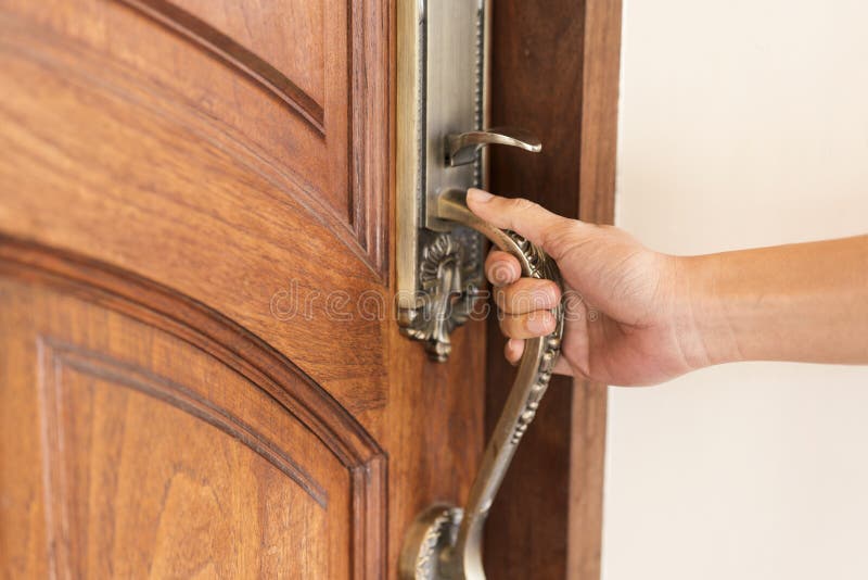 Hand hold handle of door stock image. Image of front - 92846367