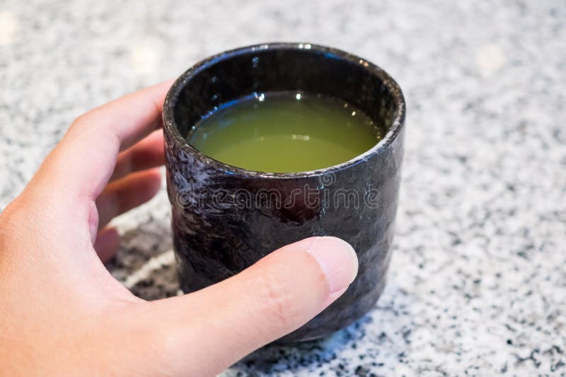 Hand Hold Hot Green Tea Cup Stock Photo - Image of healthy, drinking ...