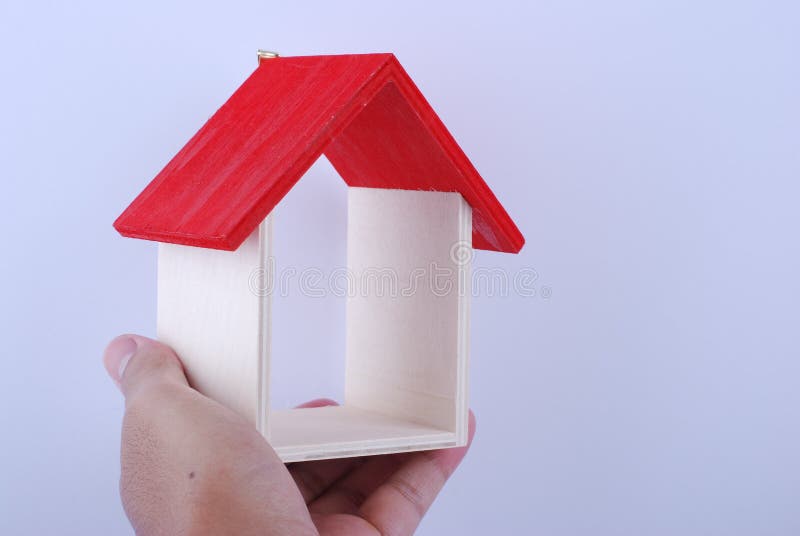 Hand Hold House on White Background Stock Image - Image of build ...
