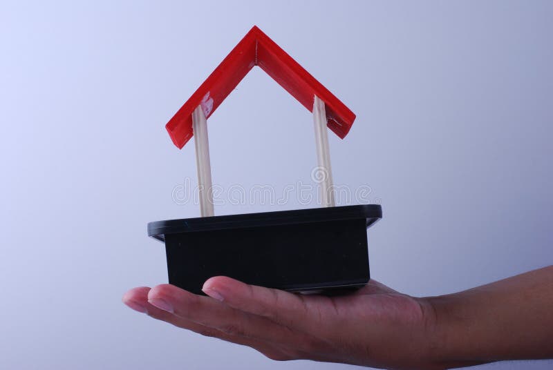 Hand Hold House on White Background Stock Photo - Image of estate ...