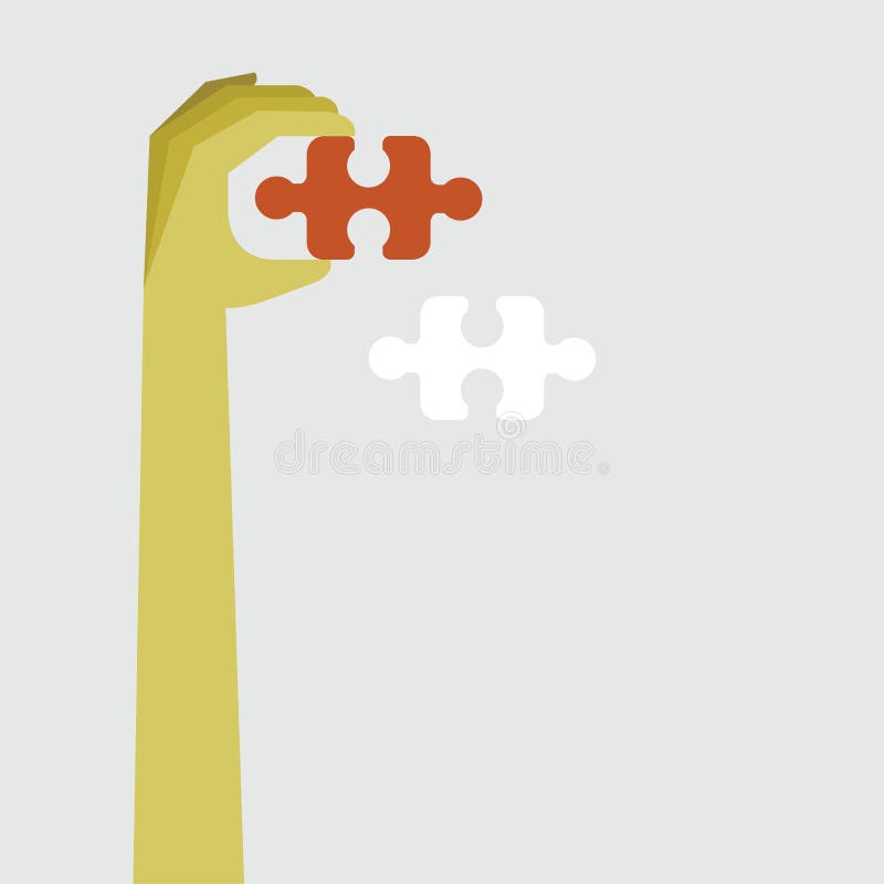 Hand Hold a Jigsaw with Missing Piece Stock Vector - Illustration of ...