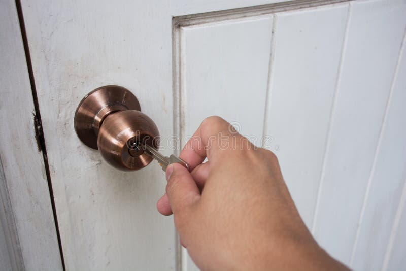 Hand Hold Keys To Locking or Unlocking the Door Stock Photo - Image of ...