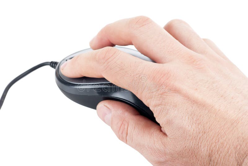Hand Hold Laser Computer Mouse Stock Photo - Image of device, tool ...