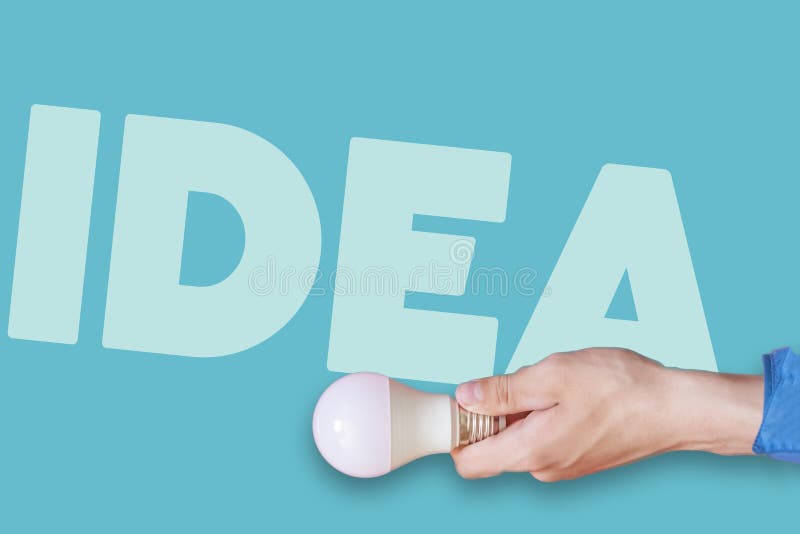 Hand Hold Light Bulb Creative Idea Concept Flat Lay F Stock Image ...