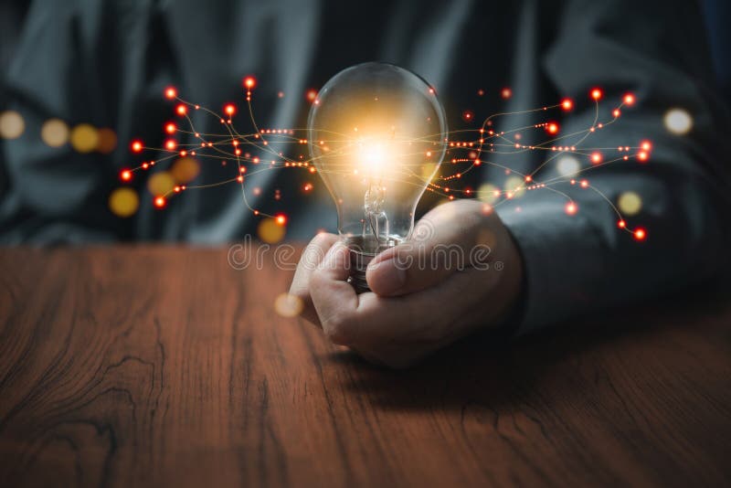 Hand Hold Light Bulb.Inspiration and Creativity Concepts Stock Image ...