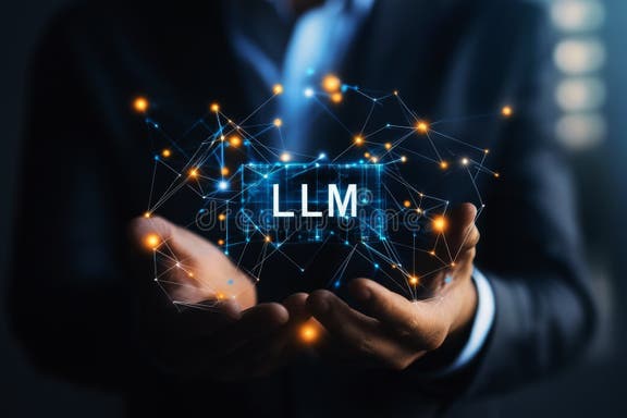 A Hand Hold with LLM Displayed among Digital Icons. Concepts of Large ...