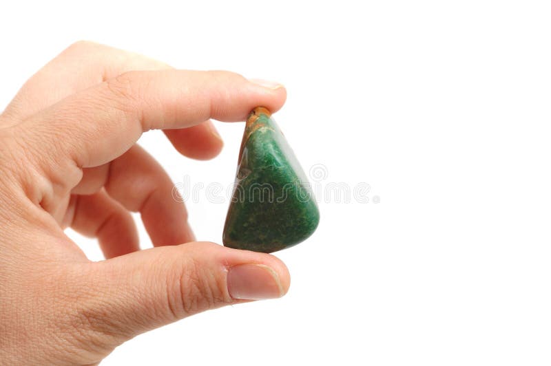 Hand Hold Lucky Green Stone Stock Image - Image of health, inspiring ...