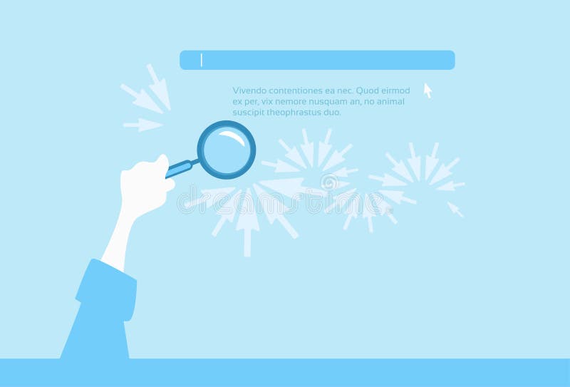 Hand Hold Magnifying Glass Search Bar Information Online Internet ...