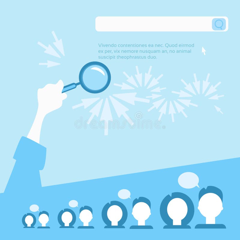 Hand Hold Magnifying Glass Search Bar Information Online Internet ...