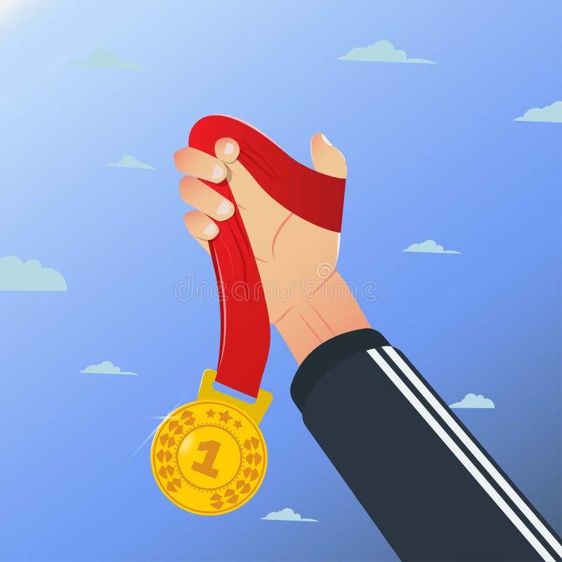 Medal Award Gold Coin Blank Round Golden Badge Stock Illustration ...