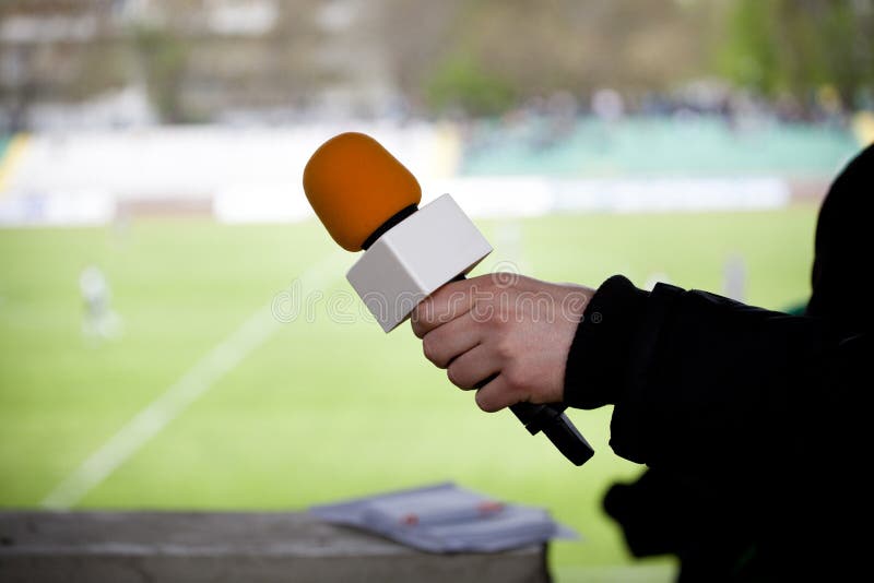 Hand Hold Microphone for Interview Stock Image - Image of broadcasts ...