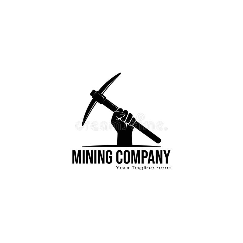 Hand Hold Mining Pickaxe Logo Vector Graphics Stock Vector ...