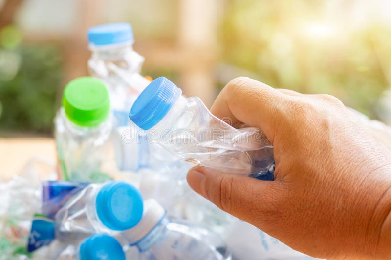 Hand Hold Old Plastic Bottles and Containers Set for Recycling,Rubbish ...