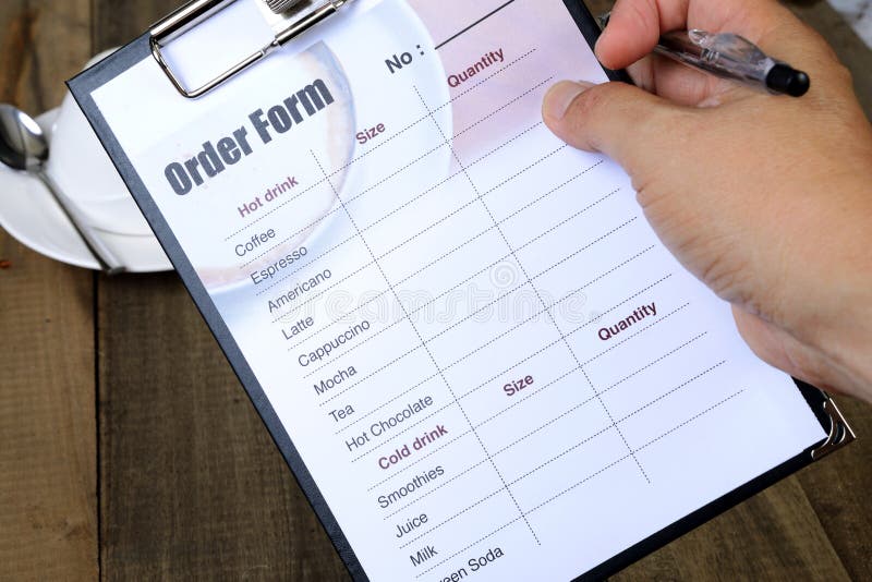Hand hold order form. stock photo. Image of form, board - 39453506