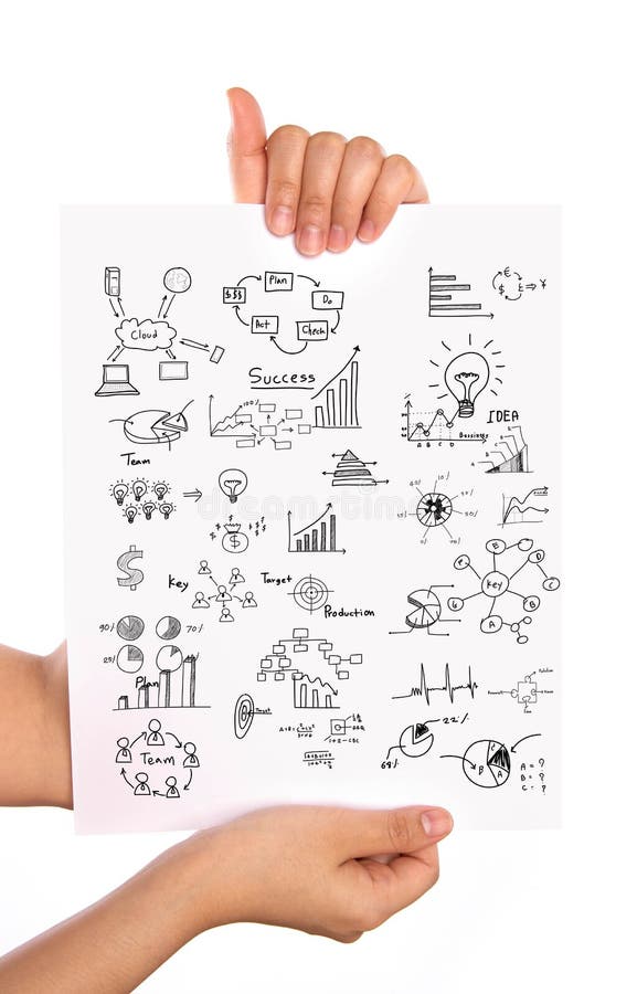 Hand hold paper with graph stock image. Image of element - 30877021
