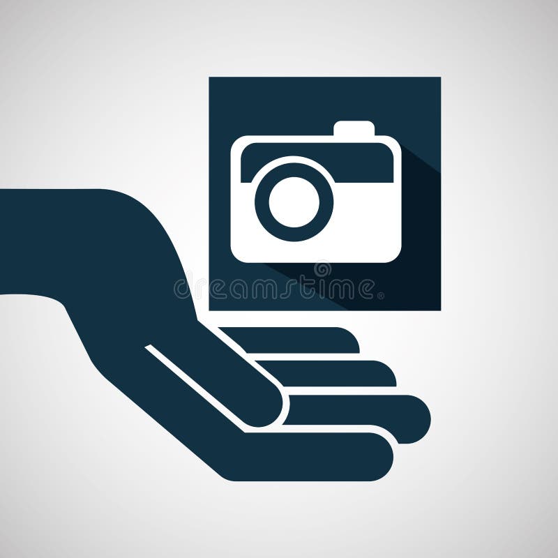 Hand Hold Photographic Camera E-commerce Icon Stock Vector ...
