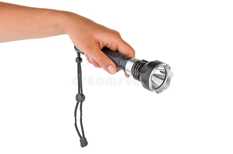 Hand Hold Powerful LED Flashlight Stock Photo - Image of torch ...