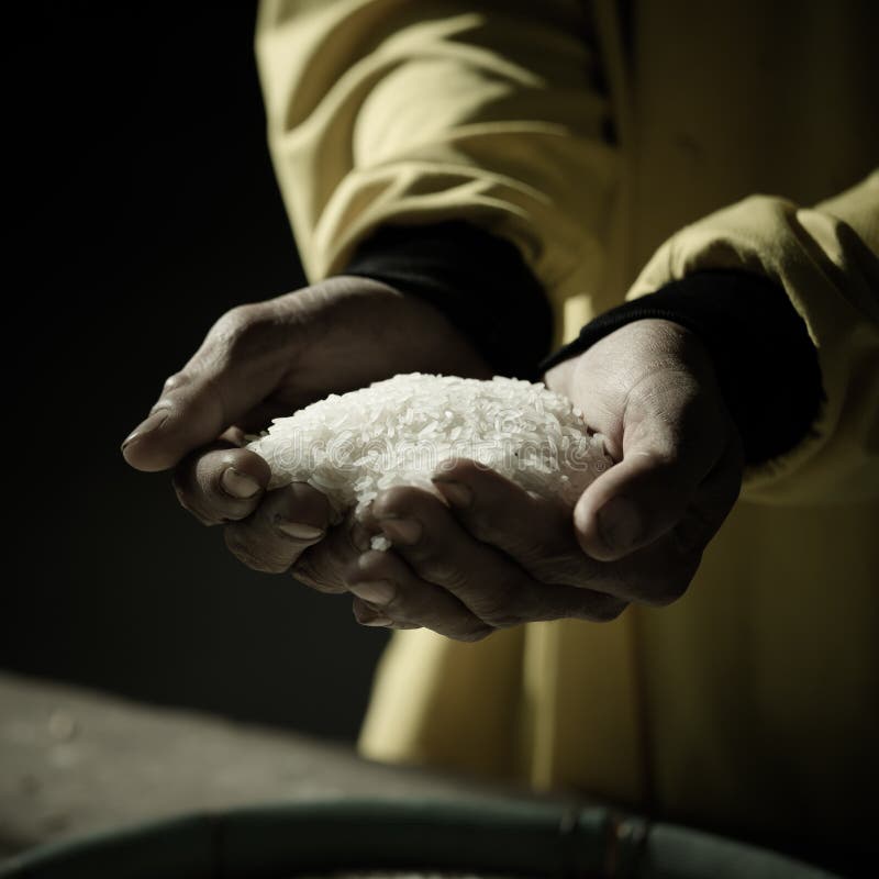 Hand hold rice stock photo. Image of asia, industry, farming - 53582494