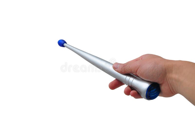 HAND HOLD a SILVER MAGIC STICK Stock Photo - Image of performer, people ...