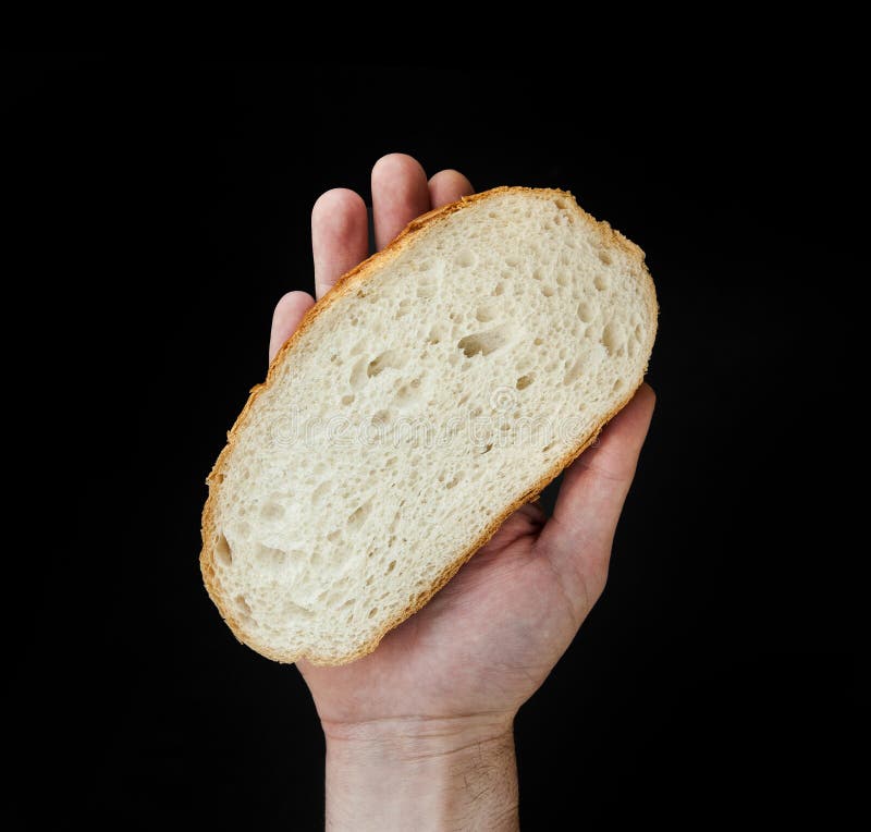 Hand Hold a Slice of Bread. Stock Image - Image of sincerity, hygiene ...