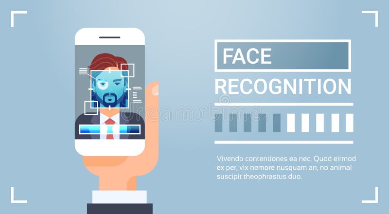 Hand Hold Smart Phone Scanning Male Iris Face Recognition Technology ... Hand Hold Smart Phone Scanning Male Iris Face Recognition Technology ...