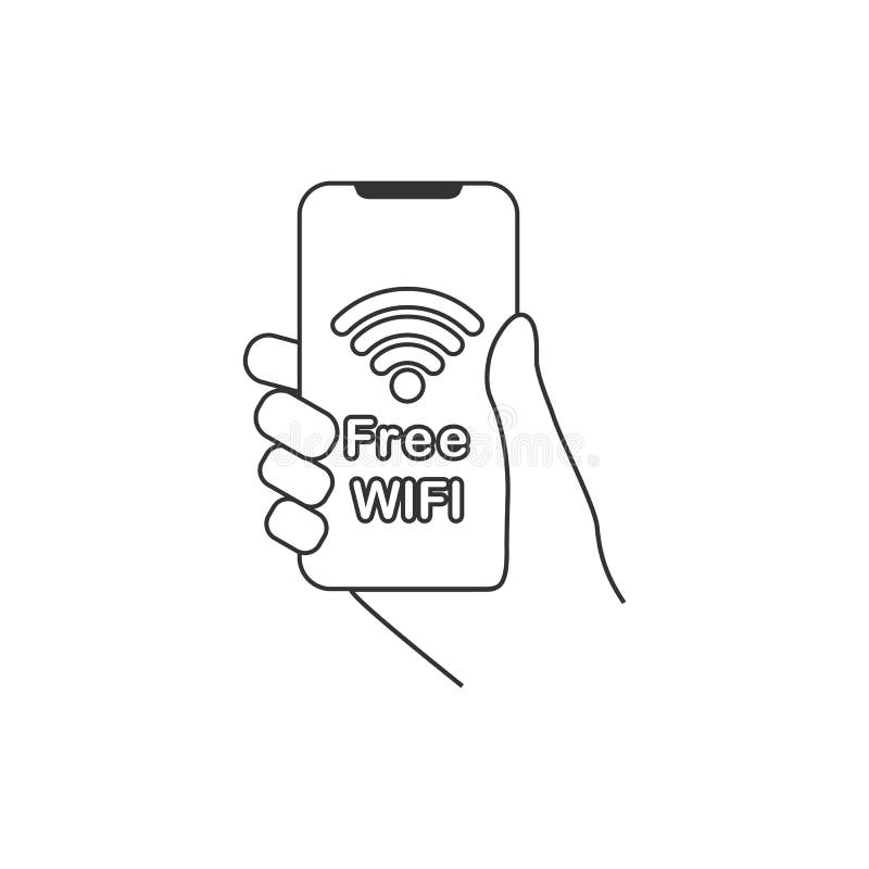 Hand Hold Smartphone, Free WIFI Icon. Flat Design. Vector Illustration ... Hand Hold Smartphone, Free WIFI Icon. Flat Design. Vector Illustration ...