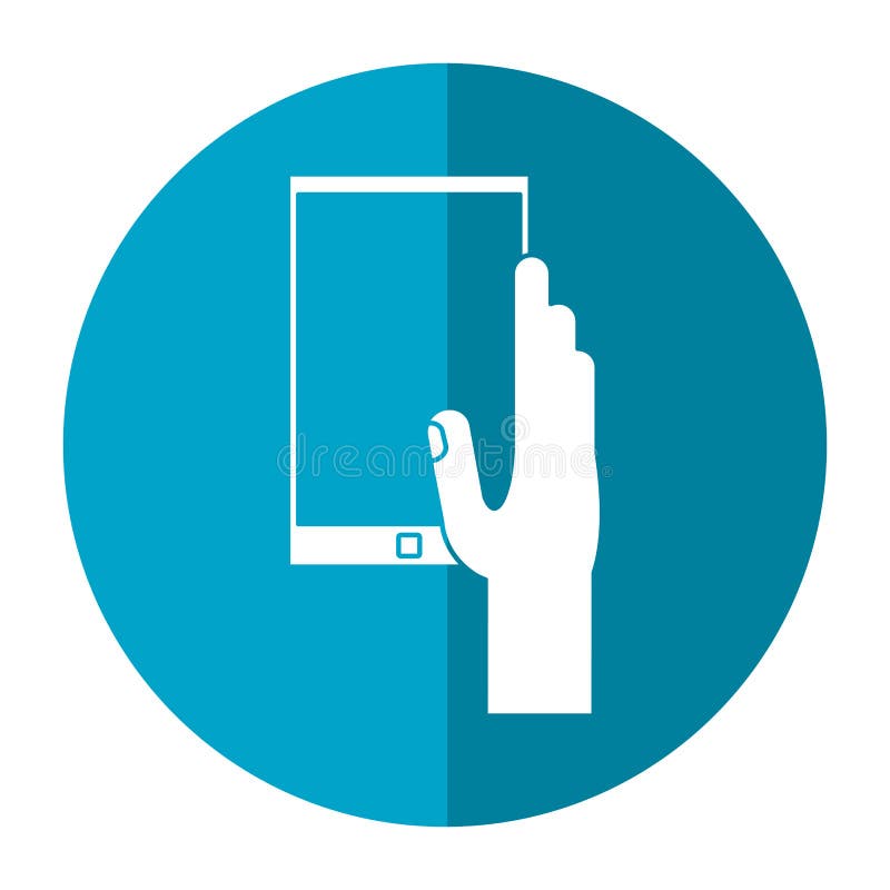 Hand Hold Smartphone Play Music Shadow Stock Vector - Illustration of ...