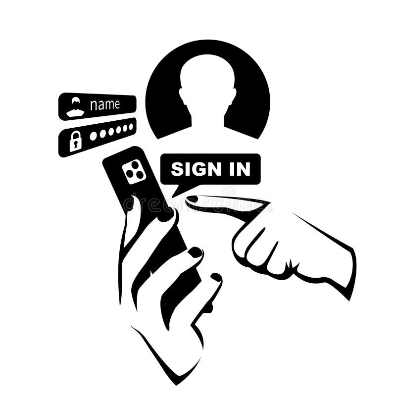 Hand Hold Smartphone, Sign in Page Personal Account Mobile Phone. Stock ...