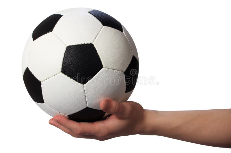 Hand hold soccer ball stock photo. Image of white, sportsman - 805422