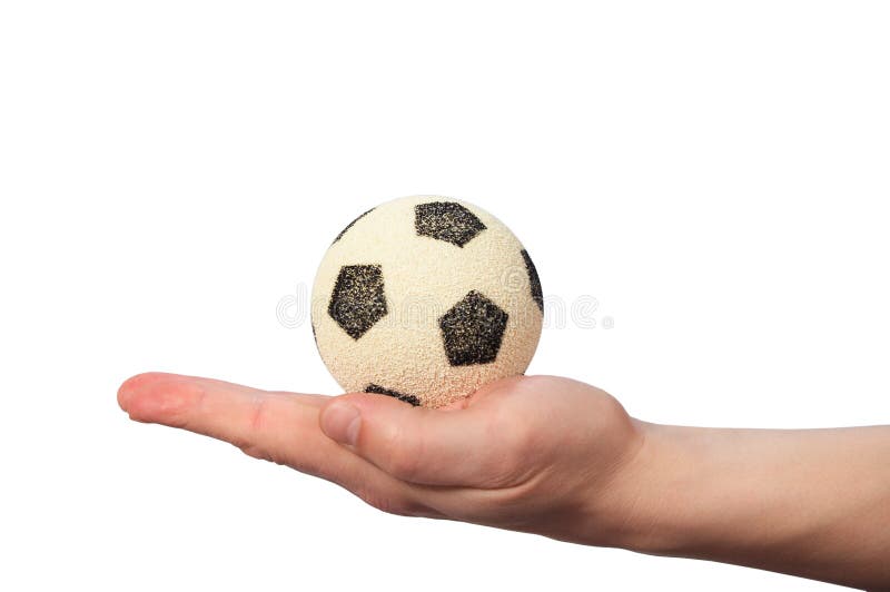 Hand hold soccer ball stock image. Image of association - 805425