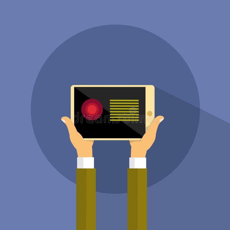 Hand Hold Tablet Computer Modern Device Stock Vector - Illustration of ...