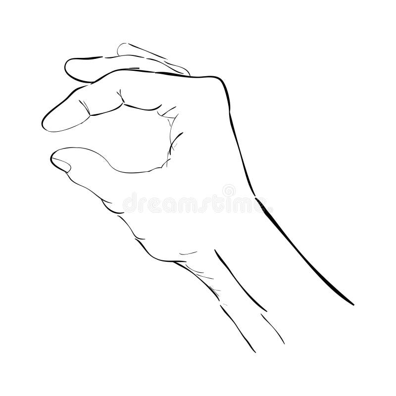Hand Hold Take Receive Something, Simple Hand Draw Sketch Doodle Stock ...