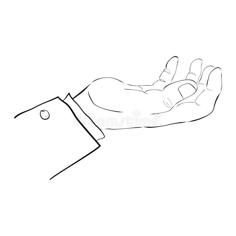 Hand Hold Take Receive Something, Simple Hand Draw Sketch Doodle Stock ...