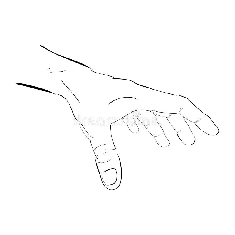 Hand Hold Take Receive Something, Simple Hand Draw Sketch Doodle Stock ...
