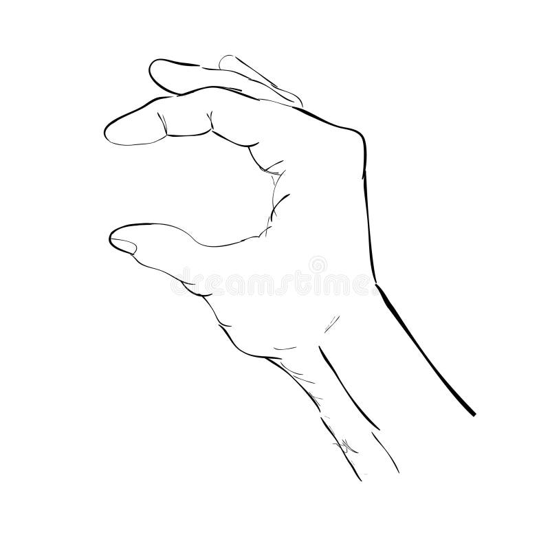 Hand Hold Take Receive Something, Simple Hand Draw Sketch Doodle Stock ...