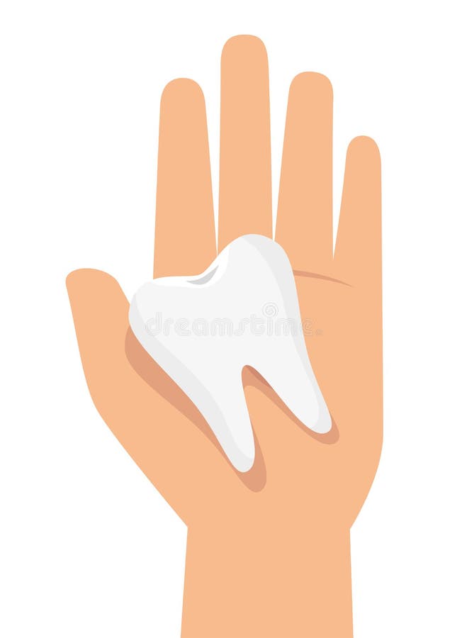 Hand hold tooth healthcare stock vector. Illustration of doctor - 80743195