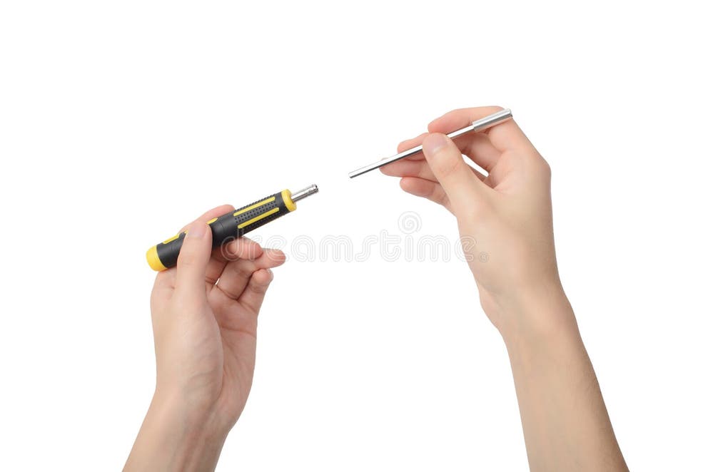 Hand Hold Variable Screwdriver Stock Photo - Image of black, handle ...