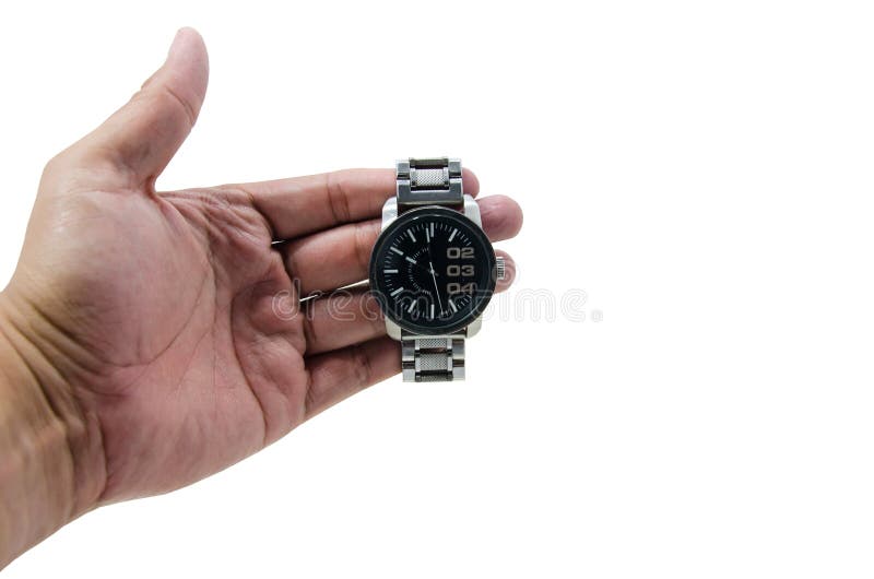 Hand hold watch stock image. Image of holding, fitness - 32928395